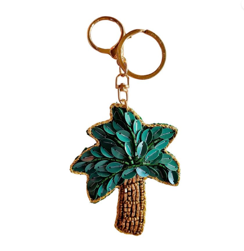 Palm Tree | Beaded Keychain– Relax & Entertain