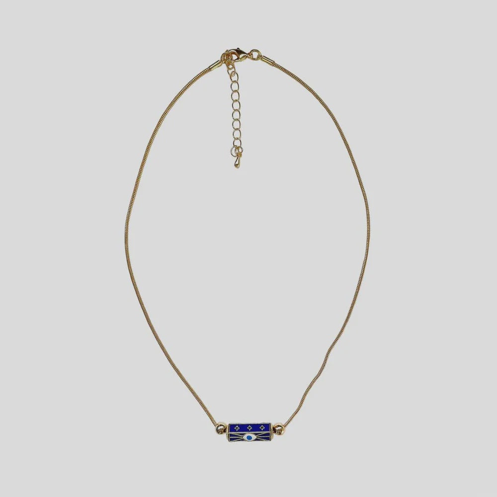 Blue Eye Snake Chain Necklace– Relax & Entertain