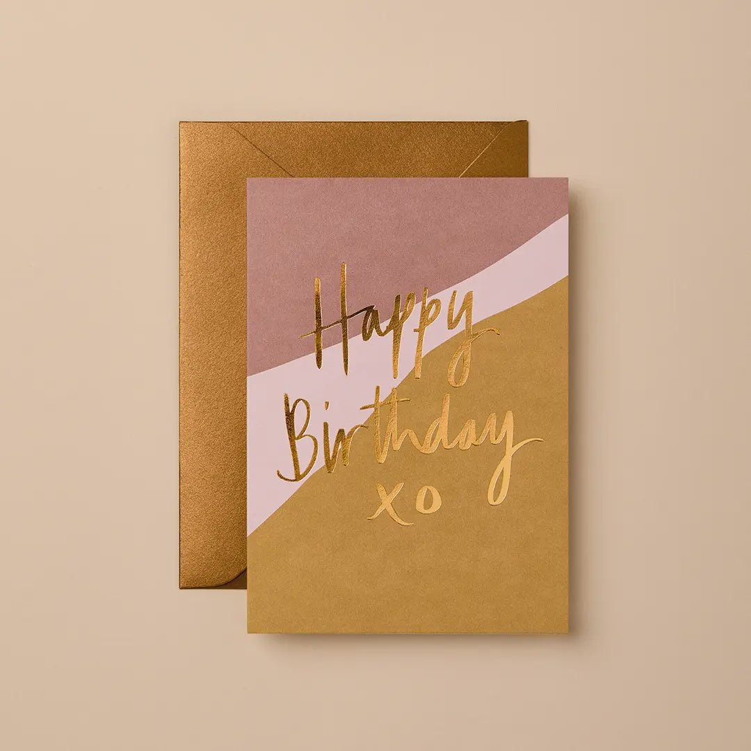 Greeting Card | Happy Birthday Xo | Earthy Tones– Relax & Entertain